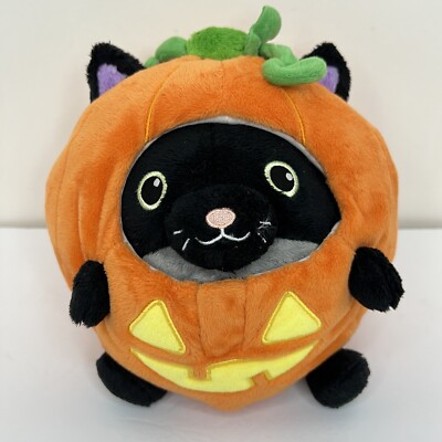 Squishable Black Cat Plush In Pumpkin Costume Halloween Undercover Disguise 8” | eBay