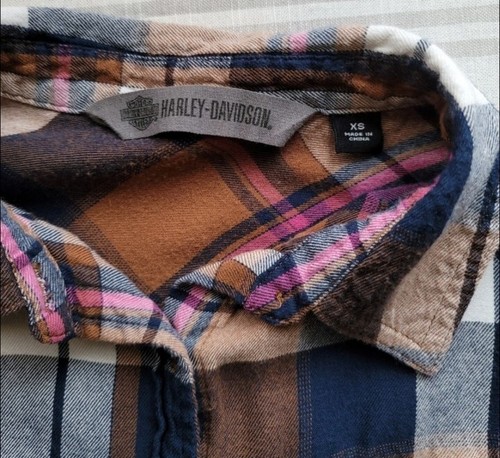 Harley Davidson, HDMC Logo, Plaid Top, Shirt, Women'… - Gem