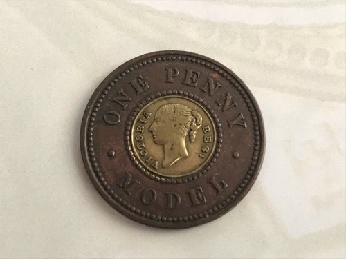 1844 One Penny Model brass centre in copper ring 4.4 g ⌀ 22.2 mm | eBay