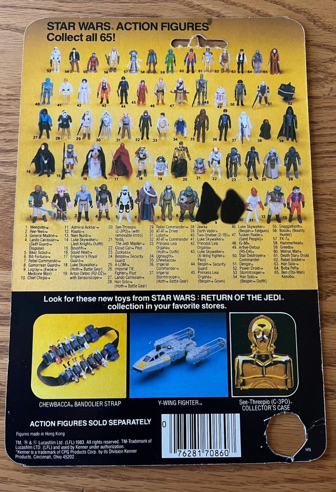 Vintage Star Wars Rebel Commando Figure Card Back 1983 Kenner 65 | eBay