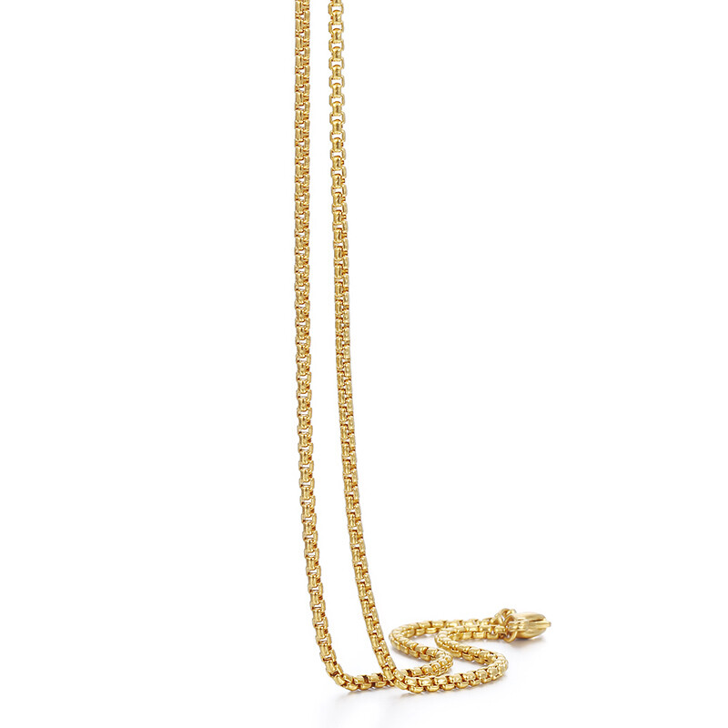 2/3/5/7/9/11mm 16"-30" Gold Plated Stainless Steel Curb Cuban/Box Chain ...