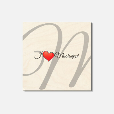 I Love Mississippi USA Travel Slogan 4'' X 4'' Square Wooden Coaster | eBay
