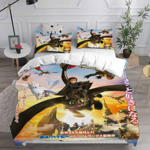 Adorable Toothless Kids' Bedding Set Duvet Cover Pillowcase Single ...