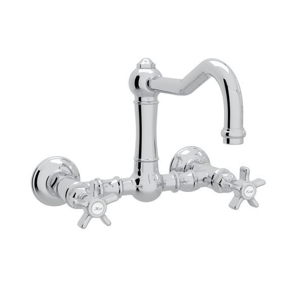ROHL Polished Chrome Country Kitchen Faucet With 5 Spoke Handles ...