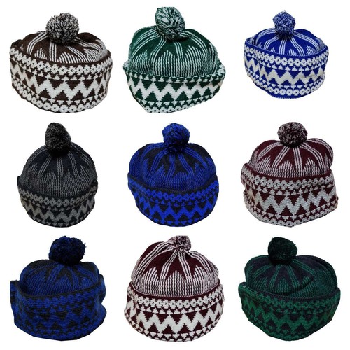 Muslim Kufi Haji Turkish Winter Prayer Hat, Skull Cap Topi Men's Woolen ...