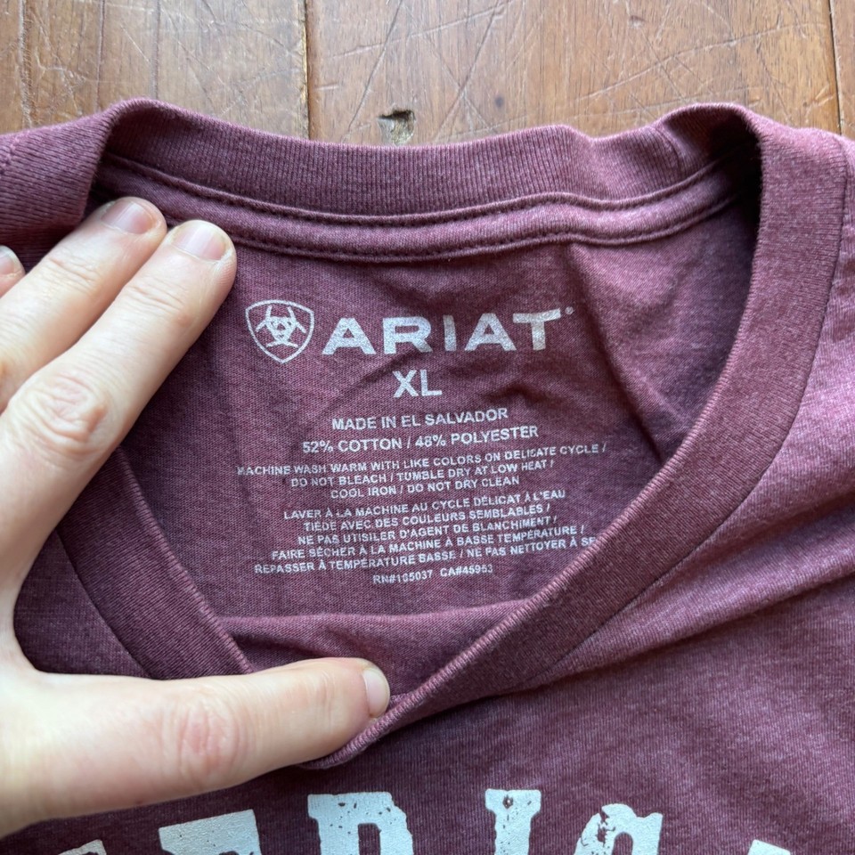 Ariat Men's Burgundy Heather "American Classic" Farm Truck T-Shirt XL ...