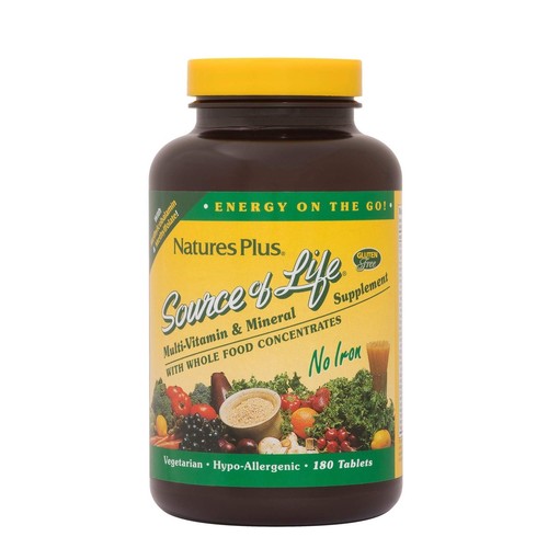 Natures Plus Source of Life No Iron - 180 Tablets Pack of 2 - Multi ...