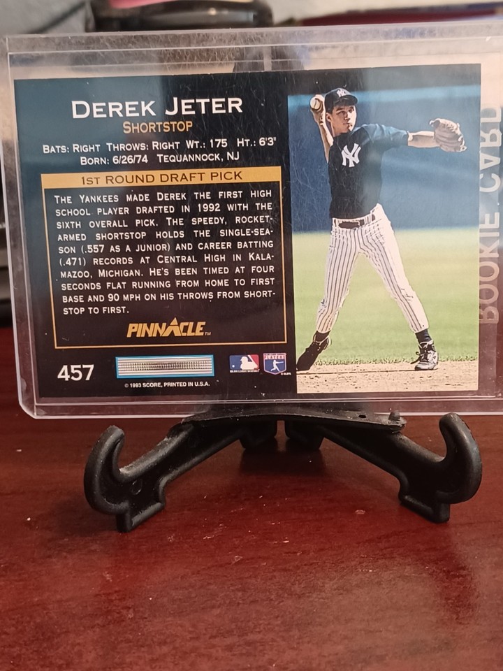 1993 Derek Jeter Pinnacle Baseball #457 Rookie RC 1st Round Pick ...
