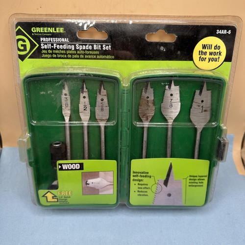 GreenLee Self-Feeding Spade Bit Set 3/8"-1" With Quick Change Adapter ...