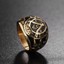 Vintage Gold Masonic Signet Ring Stainless Steel Men's Retro Freemason ...