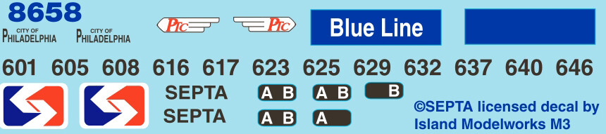 8658 O scale SEPTA M3 decals by Island Modelworks | eBay
