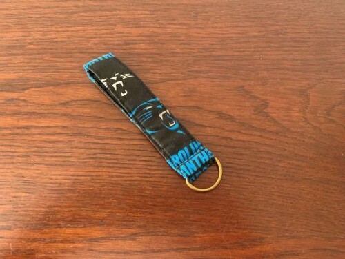 New Handmade Cotton Wristlet Key Chain - Carolina Panthers NFL | eBay