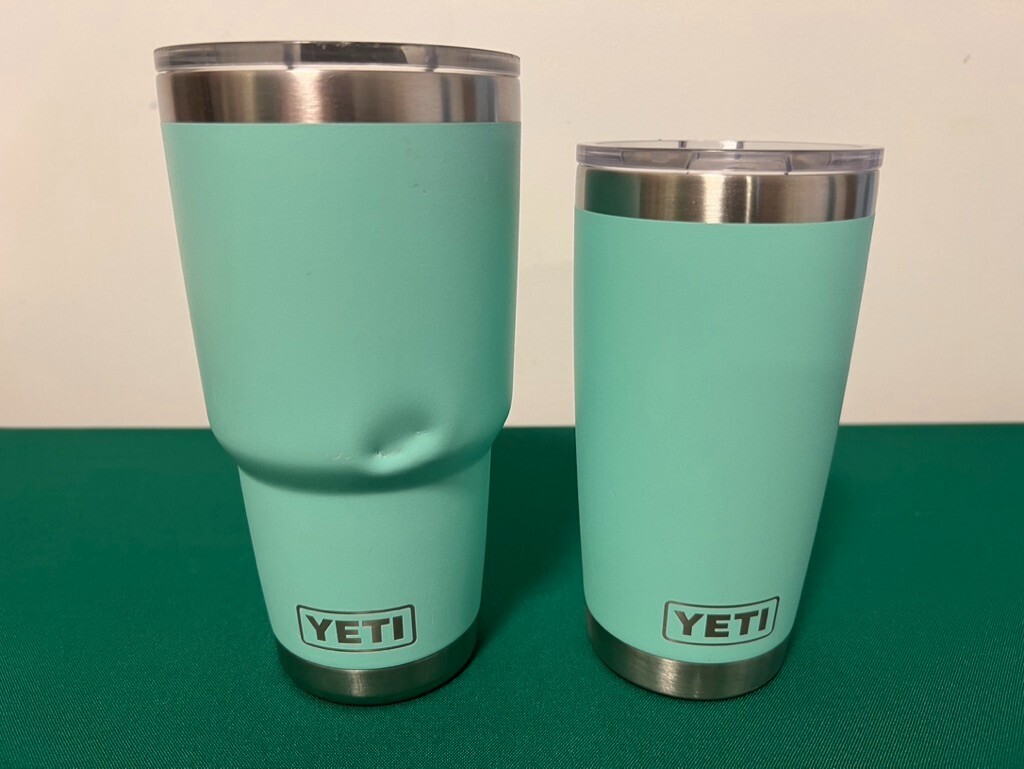 SET (2) YETI Rambler Tumbler Seafoam Teal Aqua Cup/Mug 20 & 30 oz Used ...