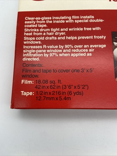 3M Indoor Window Insulator film Kit-Insulates 3’ X 5’ Window Set Of 2 ...