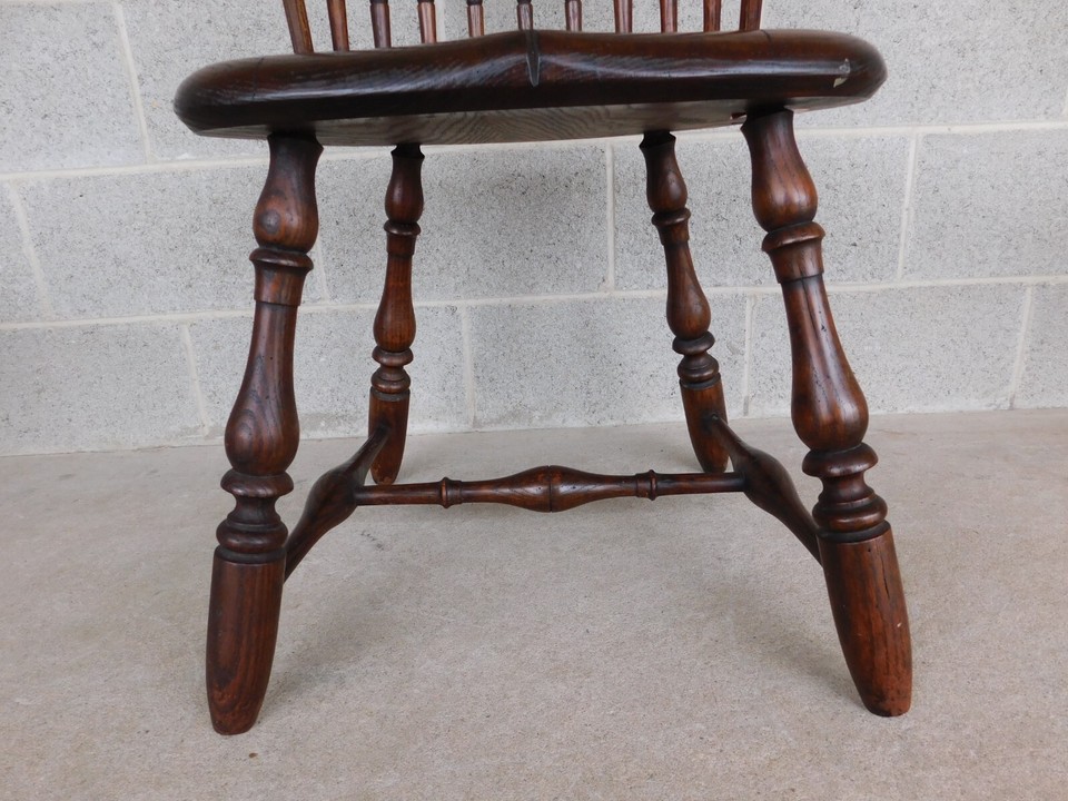 Vintage Chestnut High Hoop Back Bow Back Windsor Style Side Chairs ...