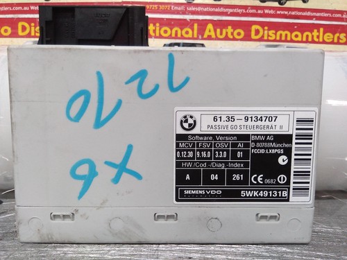 BMW X6 Control Unit Passive Go 61359134707 E71, 07/08-04/12 08 09 10 11 ...