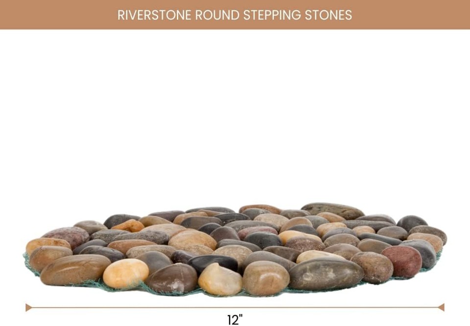 12 Inch Riverstone Round Stepping Stones - Set of 3 - Garden Decor | eBay