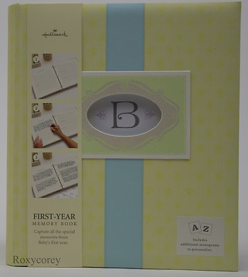 Hallmark Yellow & Blue Monograms First Year Memory Book NEW | eBay