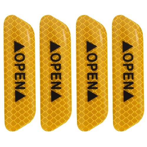 4pcs Car Door Open Sticker Reflective Cover Tape Safety Warning Decal ...