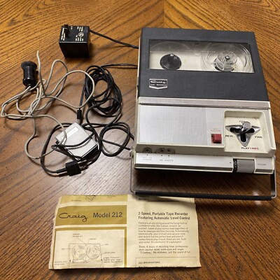REPAIR Vintage Craig Model 212 Portable Reel To Reel Tape Recorder W ...