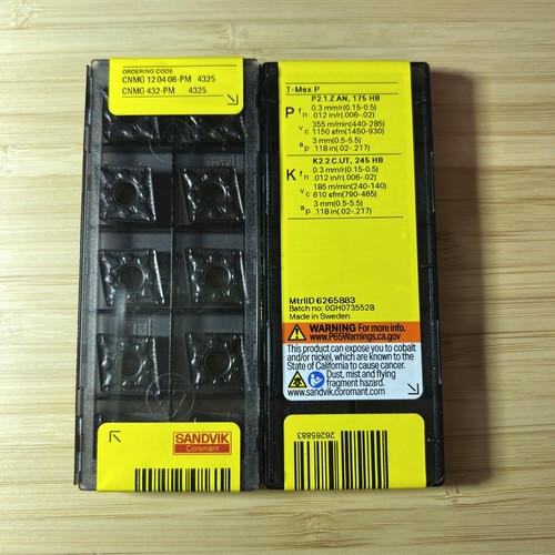 10 Pack SANDVIK CNMG 12 04 08-PM 4325 CARBIDE INSERTS CNMG 432-PM 4325 ...