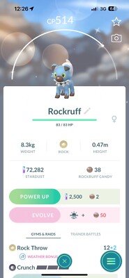 Shiny Rockruff - Can evolve Lycanroc (Dusk Form) - mini P T C | eBay