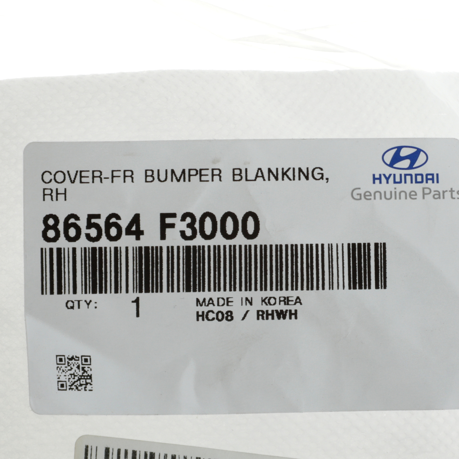 OEM NEW Hyundai 2017-2018 Elantra Front Bumper RH Blanking Trim 86564 ...