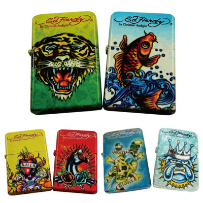 Ed Hardy Oil Lighter Tattoo Design Flip-Top Flint Refillable your ...