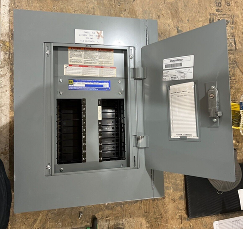 Square D NF Panelboard 125A 480/277V 3PH 4W 18 Circuit Indoor MLO P125 ...