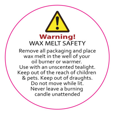 Wax Melt Warning - Instruction Labels GLOSS 30mm Diameter x 144 labels ...