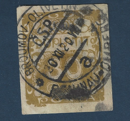 1919 CZECHOSLOVAKIA STAMP 30 POSTAGE DUE GREAT CD CANCEL BROUMOV ...