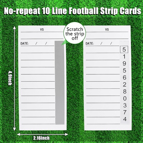 160 Pack Strip Cards for Gambling, 10 Line Football Cards, No-Repeat ...
