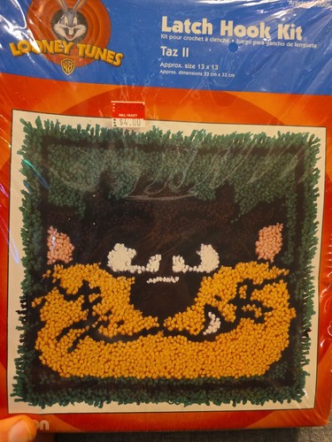 WB Looney Tunes Taz II Tazmanian Devil Latch Hook # LT0006 ~ 13" x 13 ...