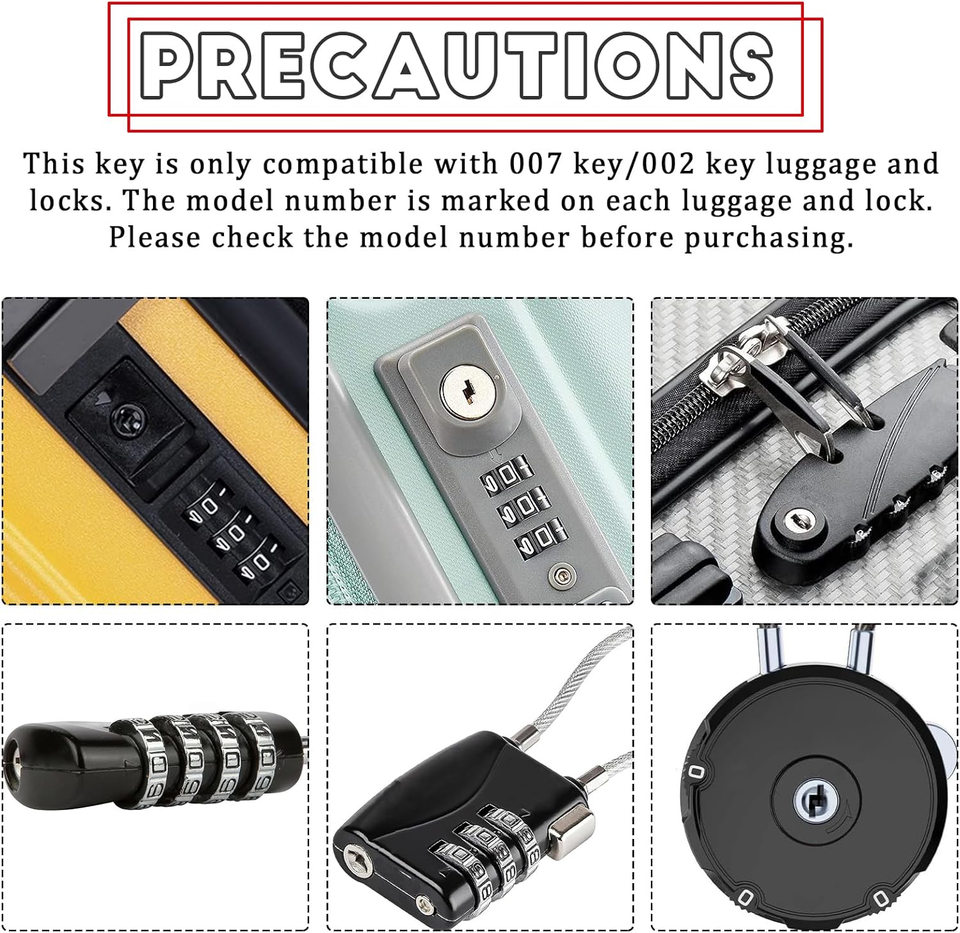 2 Keys Compatible with 007 Key Master Luggage Keys,Luggage Suitcase ...
