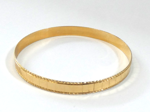 Stamped 14k Yellow Gold Textured Patterned Rim Bangle 9.81gms (StM ...