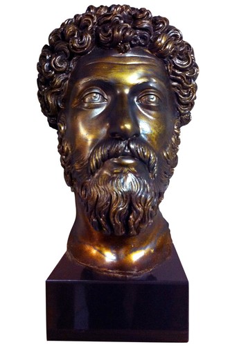 Marcus Aurelius Roman Emperor FACE MASK bust on base Museum Replica ...