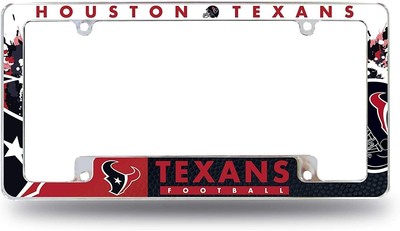 Houston Texans Metal License License Plate Frame Tag Cover, All Over ...