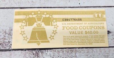 US Dept of Agriculture Food Coupon Stamps $40 Booklet Series 1993 B | eBay