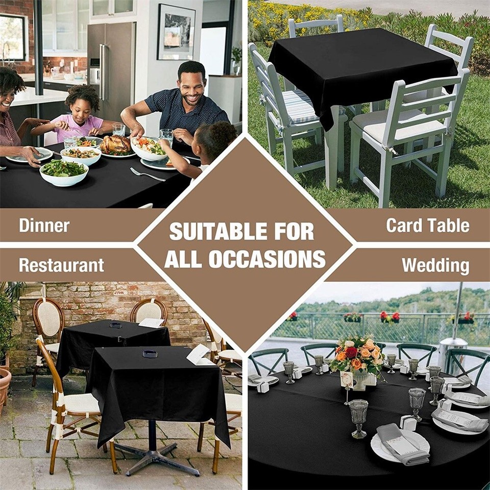Time to Sparkle POLYESTER Table Cover Cloth Black Round Rectangle ...