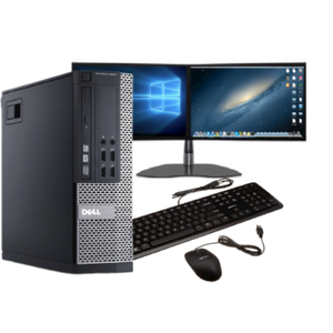 Dual Screen Monitor PC Computer Set Desktop Tower i3 i5 250 GB Windows ...