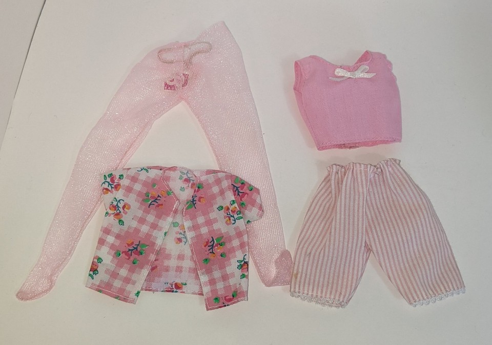VTG BARBIE DOLL LINGERIE/pink and white/13 PC/bras,panties,tights ...