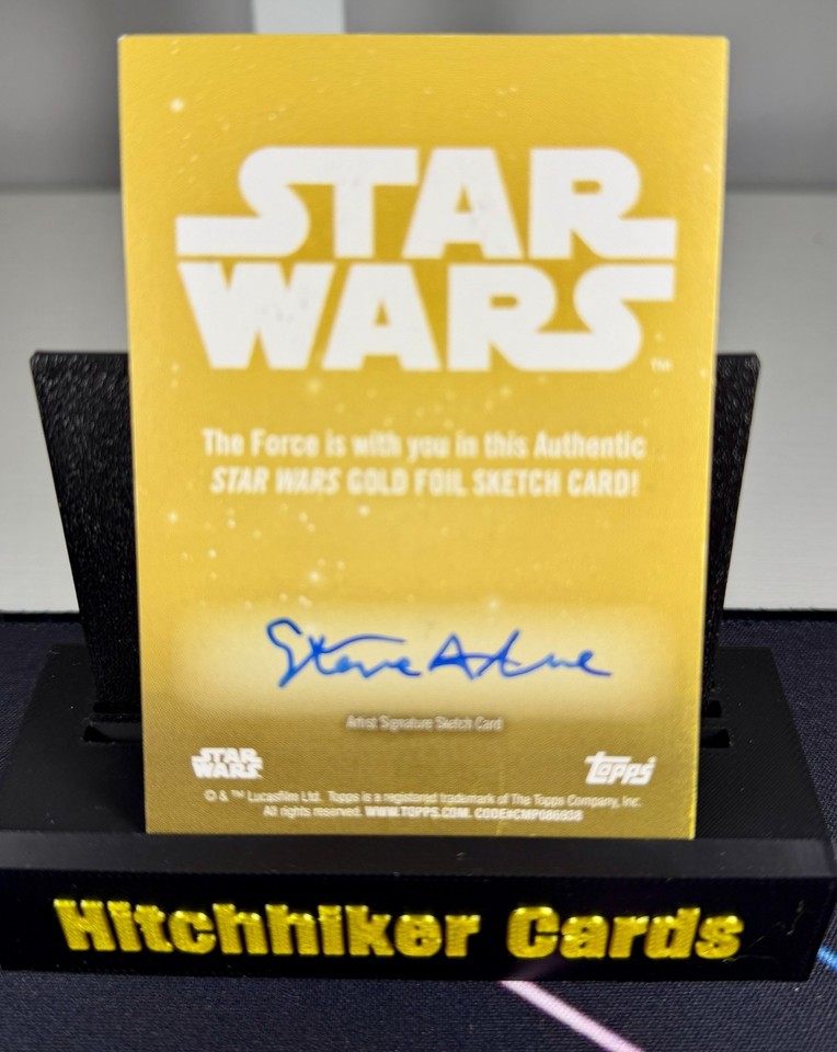 Gregar Typho Sketch 2025 Topps Chrome Star Wars Gold Foil Steve Alce 1/ ...
