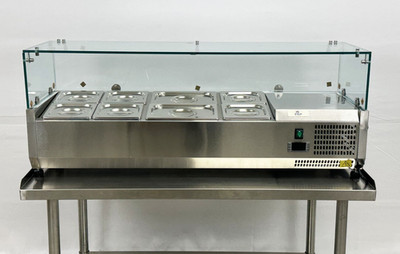 48" Commercial 8 Pan Refrigerated Prep Table Salad Fruit Sauce Bar ...