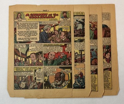 1947 seven page cartoon story ~ STEPHEN A DOUGLAS, JOHN BROWN slavery ...