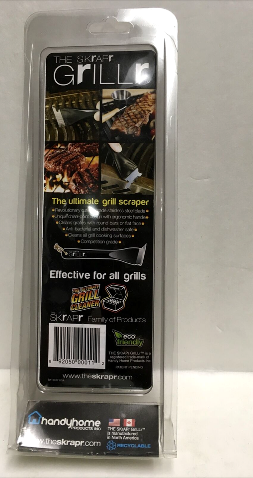 The Skrapr Grillr , BBQ Cleaning Tool ALL GRILL SHAPE 9" NEW IN PACKAGE ...