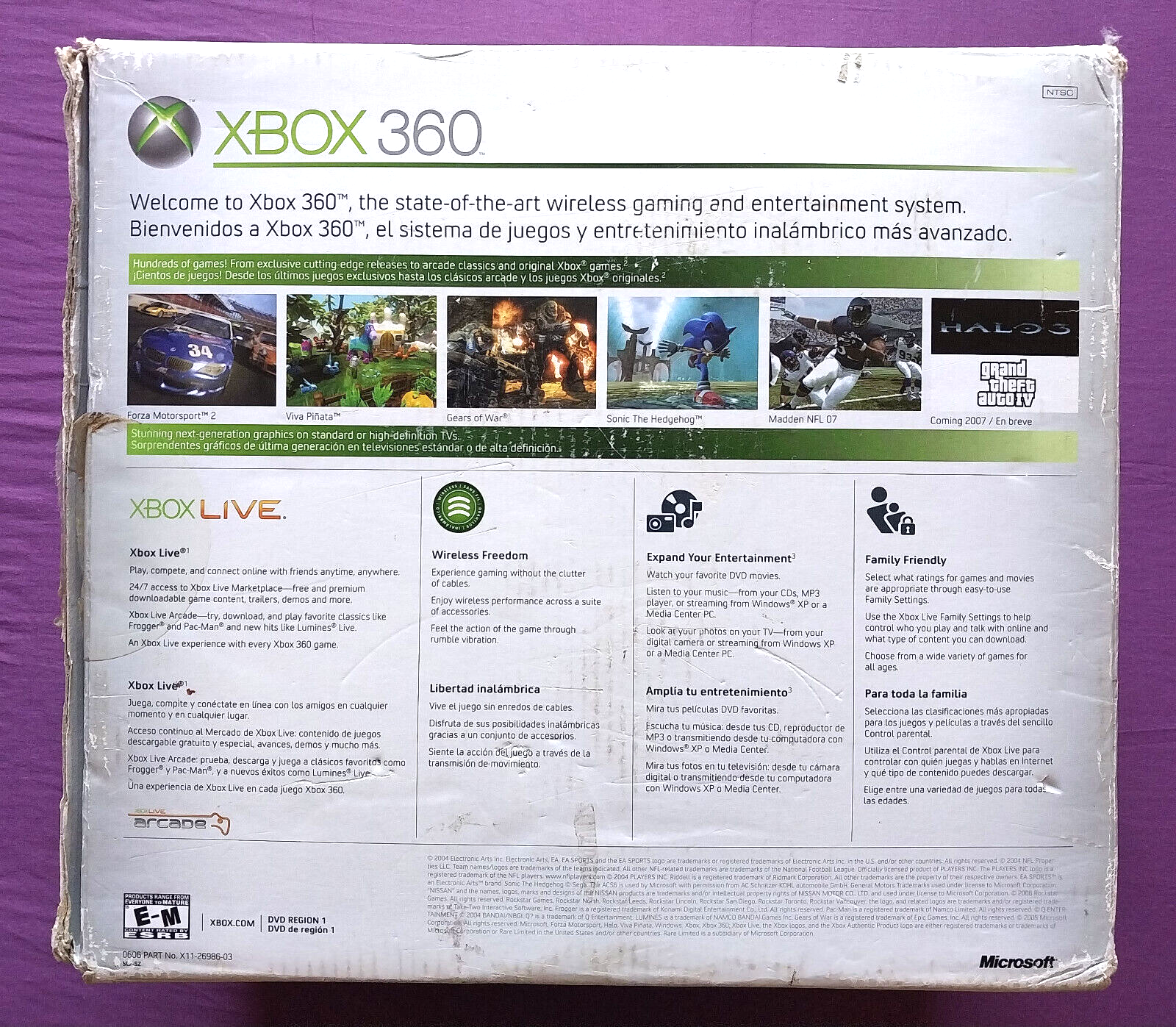 Microsoft Xbox 360 Console Box Only w/ original purchase receipt 2007 ...