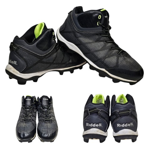 Riddell Mid Generator Laced Football Rubber Cleats Black Mens Size 6 | eBay