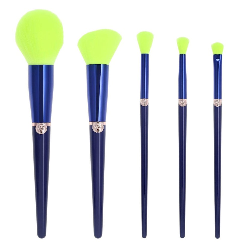 W7 Cosmetics Glow Getter Neon Makeup Brush Set - 5 Piece Cosmetics ...