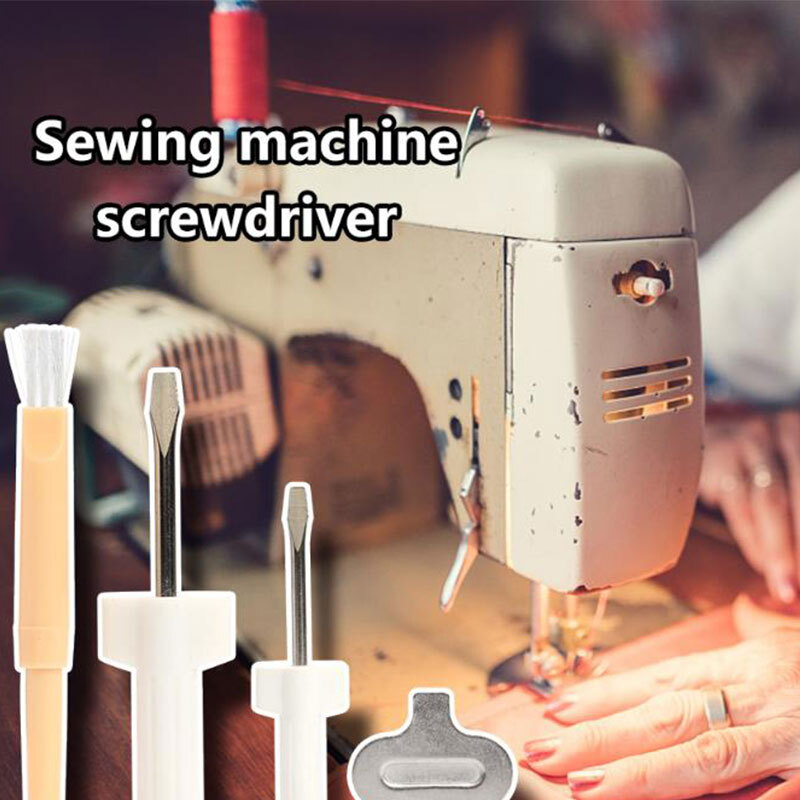 4pc/set Needle Plate Driver Sewing Screwdriver Cleaning Brush Sewing ...