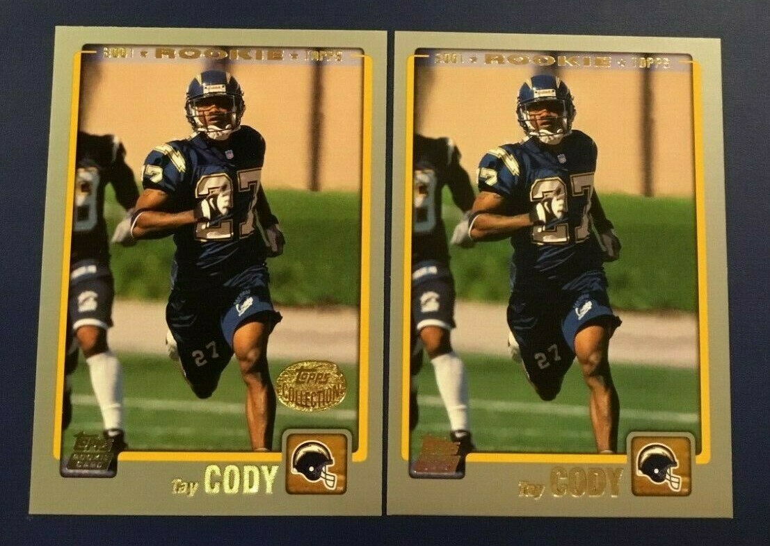 2001 Topps & Gold Collection # 378 TAY CODY ROOKIE RC Lot 2 Chargers ...